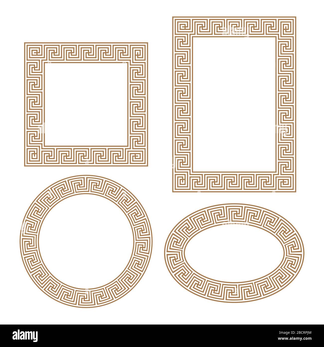 Greek key border frame round, square set. Vector Stock Vector Image ...