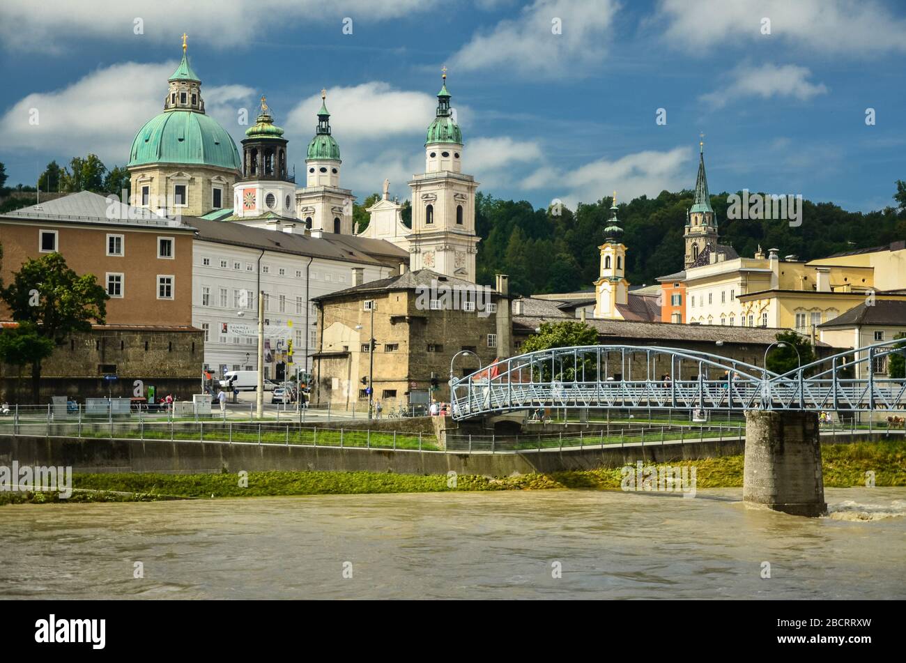 Beautiful view of Salzburg skyline with Festung Hohensalzburg and ...