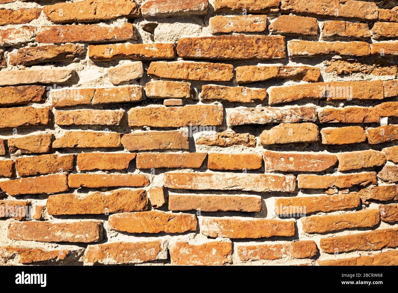 beautiful texture of old abandoned brick wall on ancient ruin Stock ...