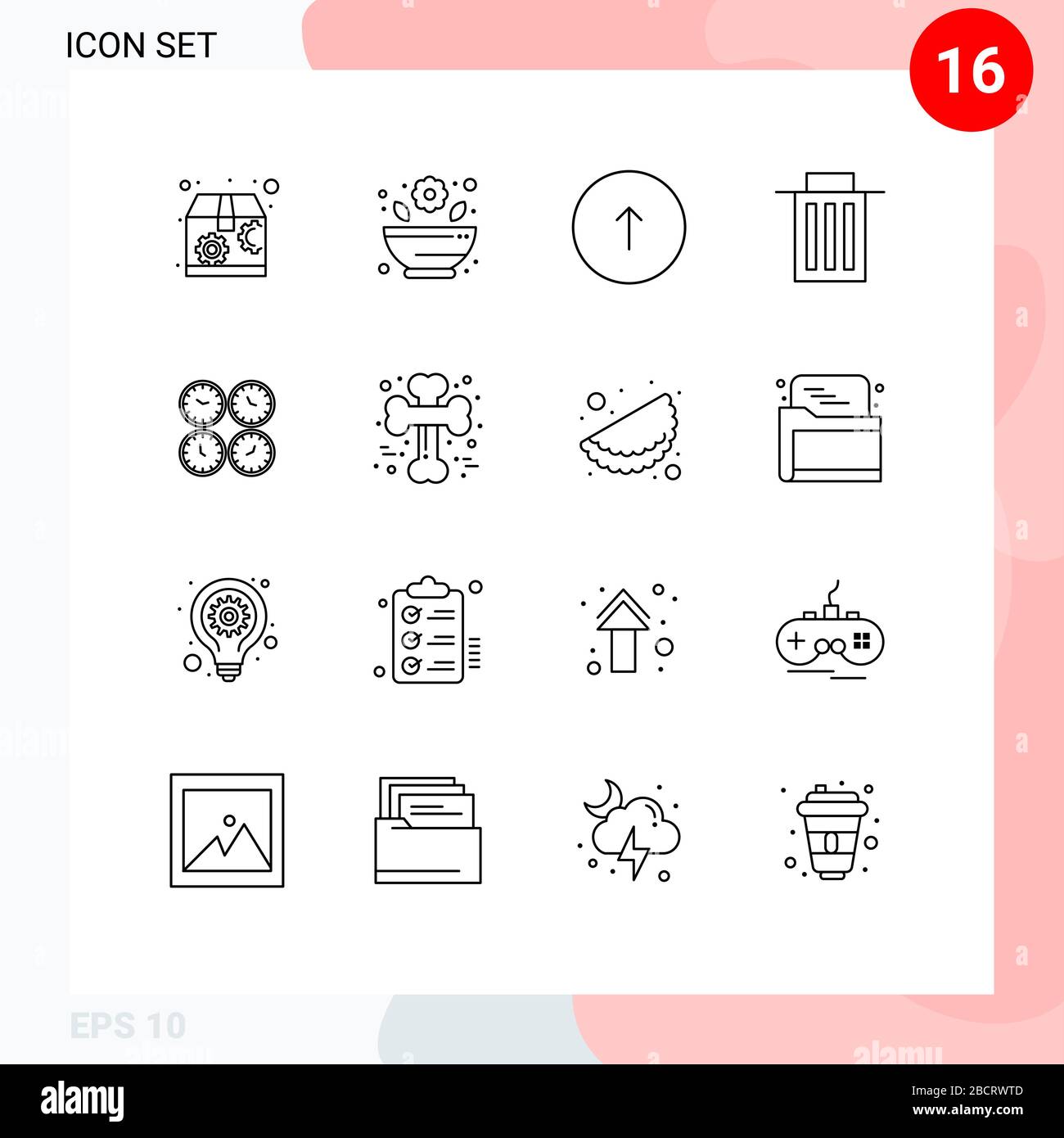 16 Creative Icons Modern Signs and Symbols of clocks, clock ...