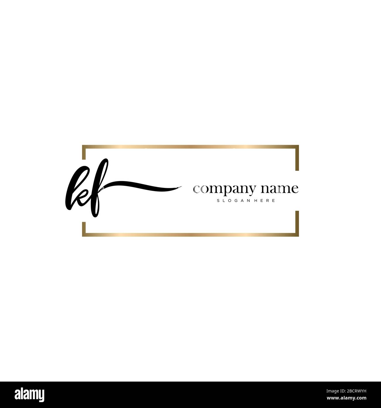 KF Initial Letter handwriting logo hand drawn template vector, logo for ...