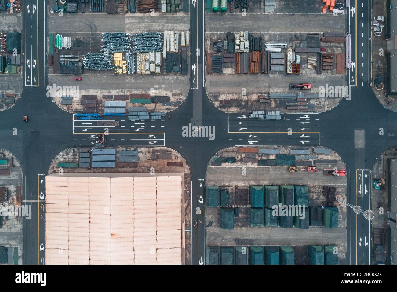 aerial view of raw industrial material in cargo port Stock Photo - Alamy
