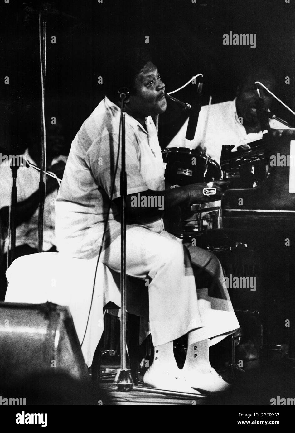 American rock singer Fats Domino performs in Lyon, 1985, France Stock ...