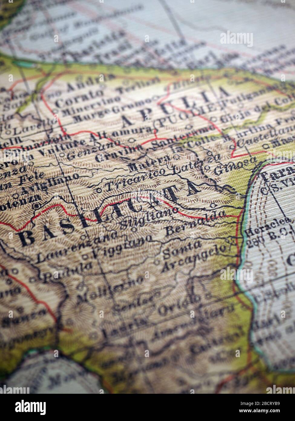 Basilicata, Map, Italy, Europe Stock Photo - Alamy