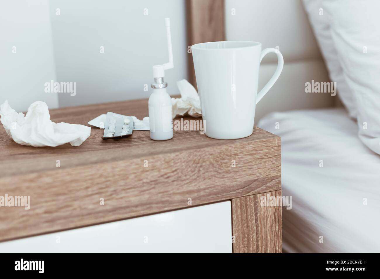 Medication on bedside table hi-res stock photography and images - Alamy