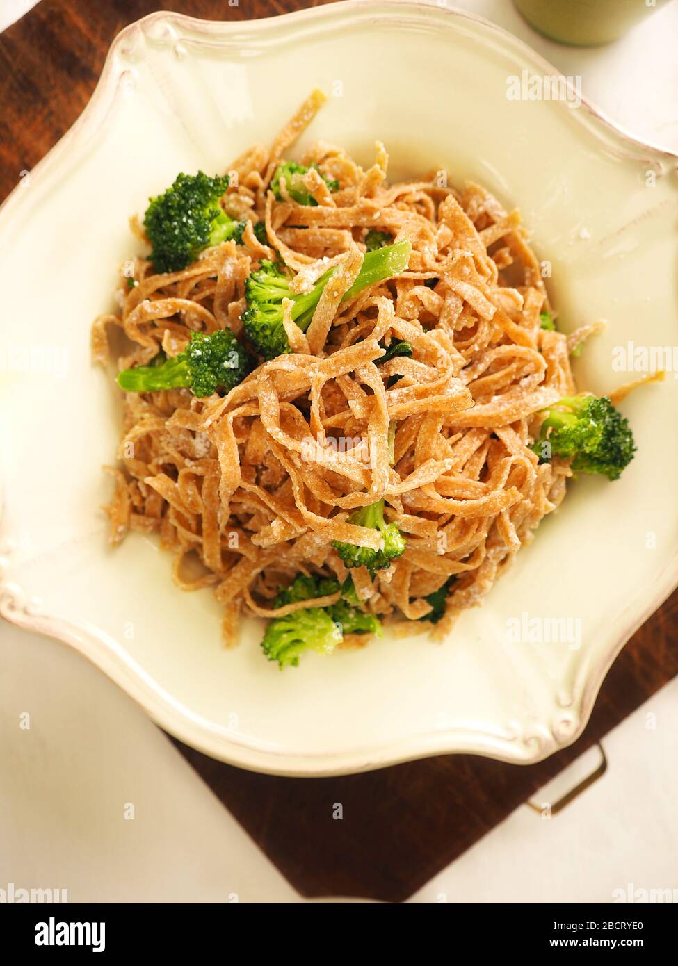 Traditional calabrian recipe, liquorice tagliolini pasta with turnip ...