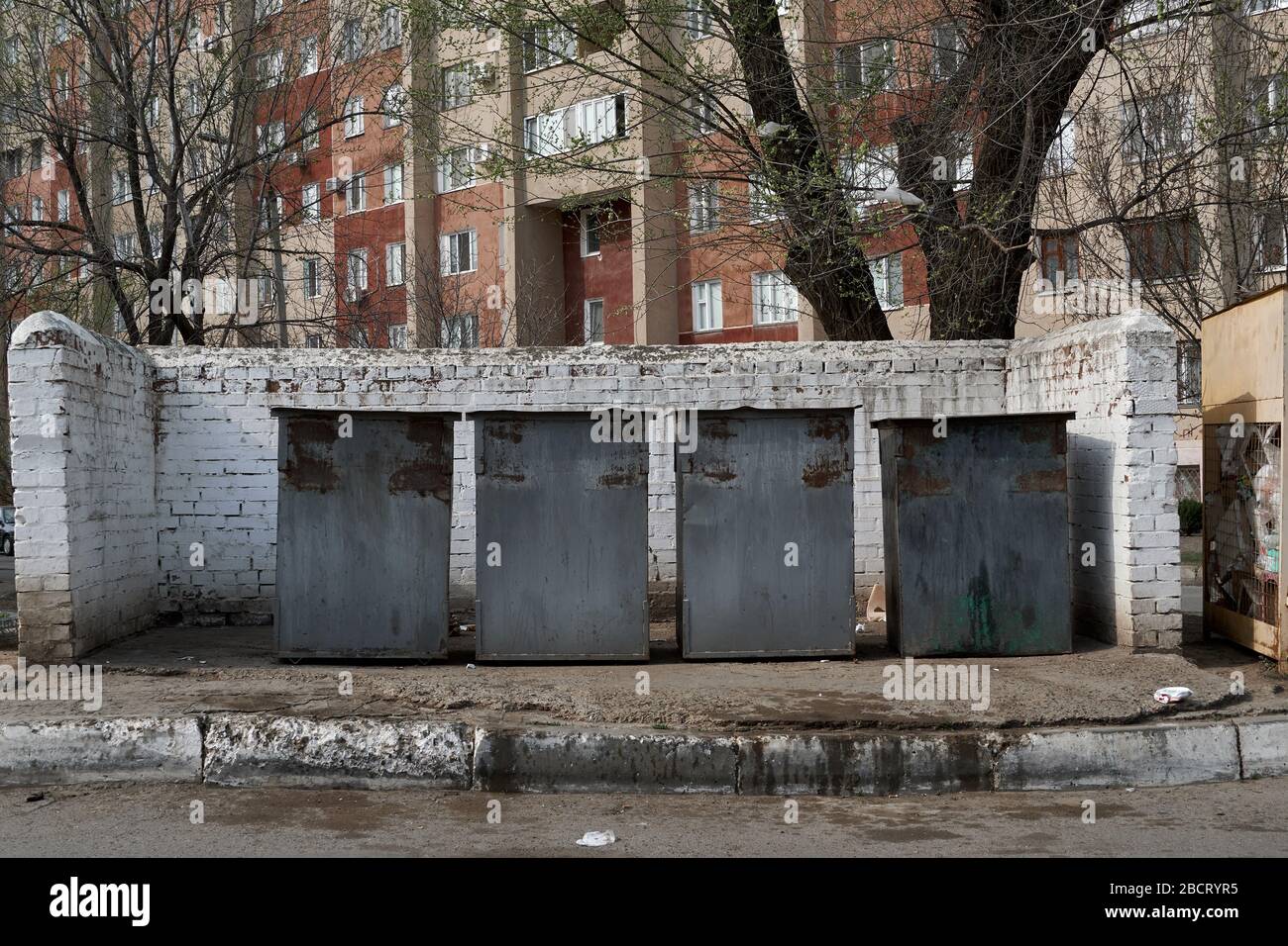garbage bins storage for solid waste in residential area of multi ...