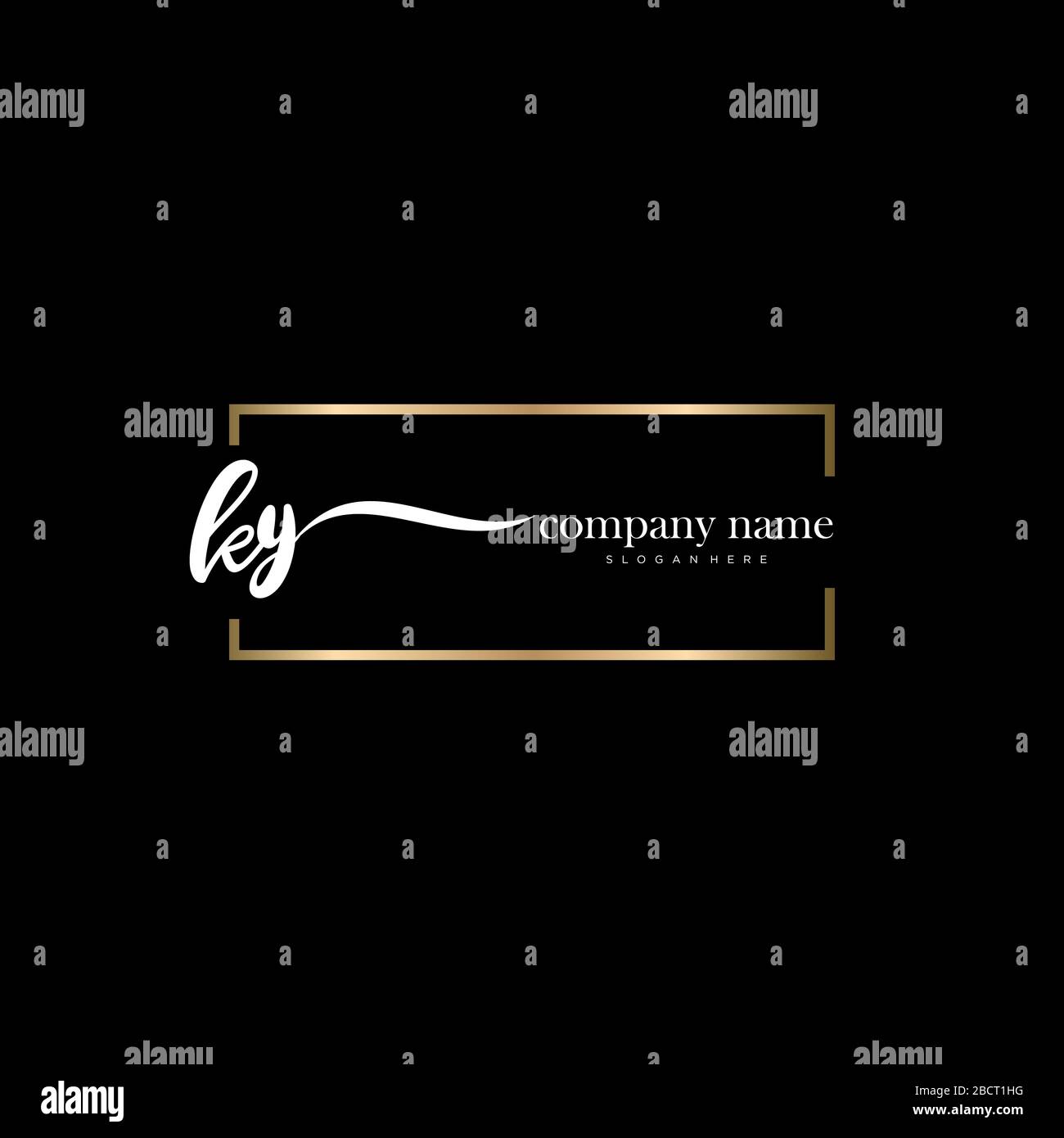 KY Initial Letter handwriting logo hand drawn template vector, logo for ...