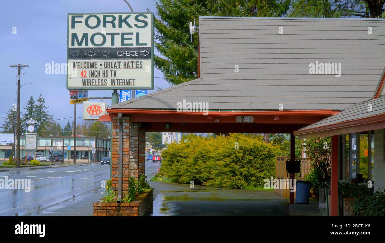 Forks Motel in the city of Forks - FORKS, WASHINGTON - APRIL 13, 2017 ...