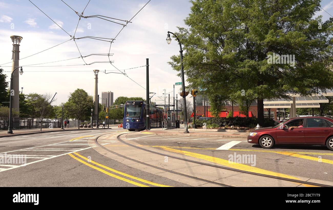 Atlanta street car in Downtown Atlanta - ATLANTA, USA - APRIL 20, 2016 ...