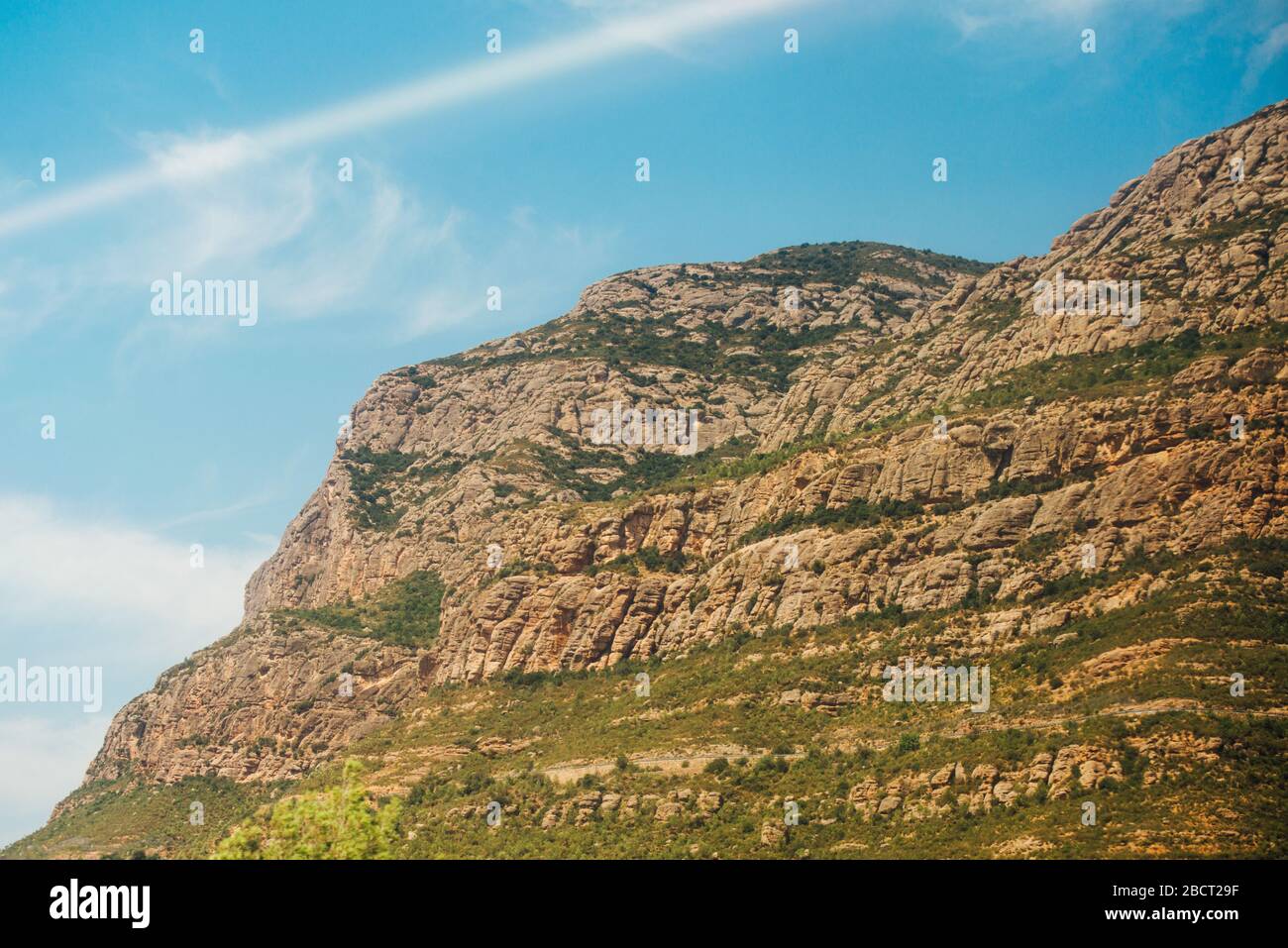 The mountain views from the top monastery in Montserrat, Spain ...