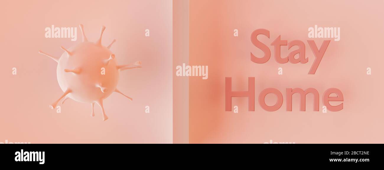 stay at home to keep social distance. 3d Illustration Stock Photo - Alamy