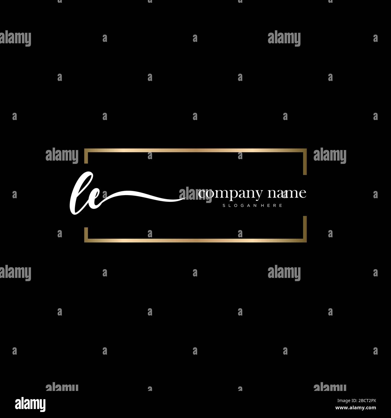 LE Initial Letter handwriting logo hand drawn template vector, logo for ...