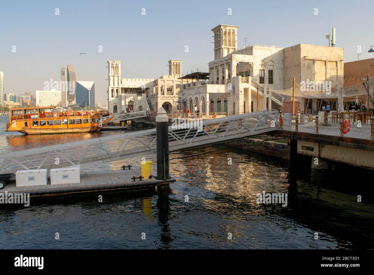 Dubai / UAE - February 21, 2020: Al Seef Village at Bur Dubai. Al Seef ...