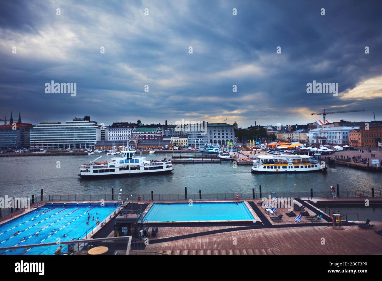 Helsinki, Finland - August 16, 2019: Panorama of South harbour of ...