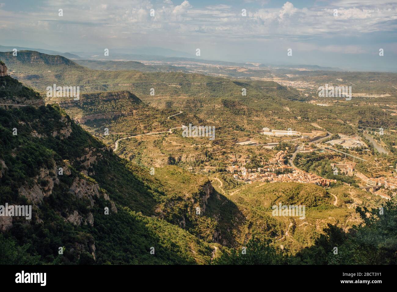 The mountain views from the top monastery in Montserrat, Spain ...