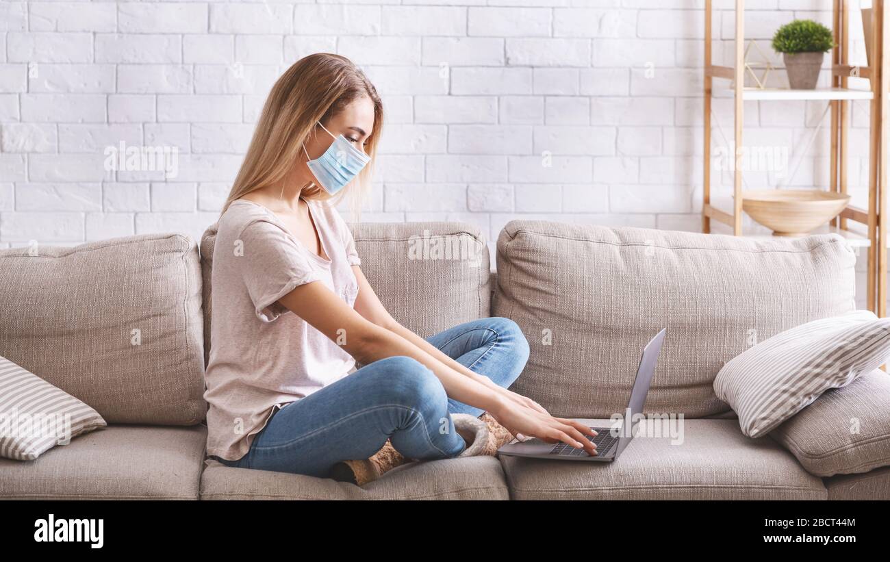 Forced isolation at home remote work is due to quarantine Stock Photo ...