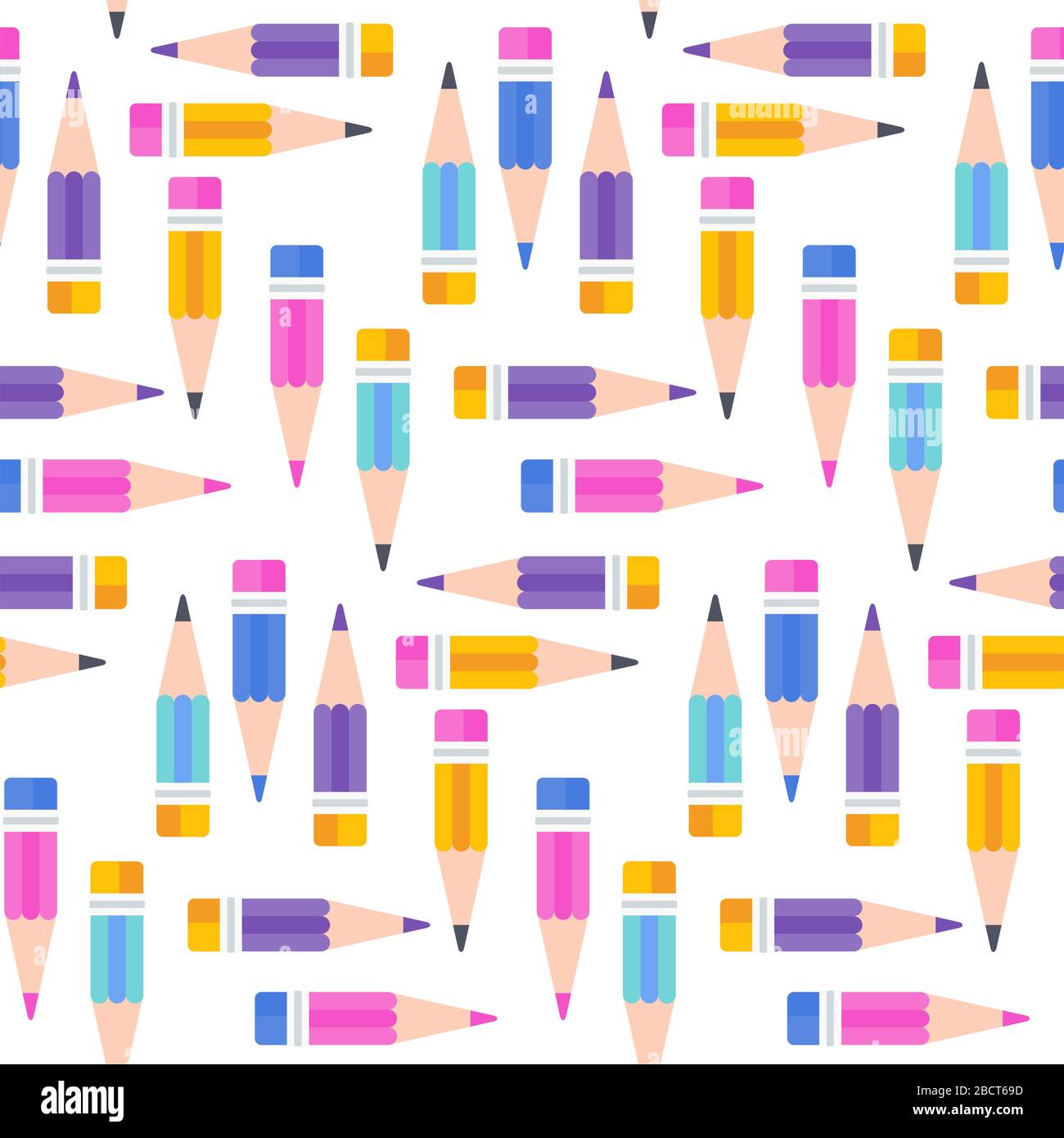 Seamless pattern of colored pencils. Cute baby background Stock Vector ...