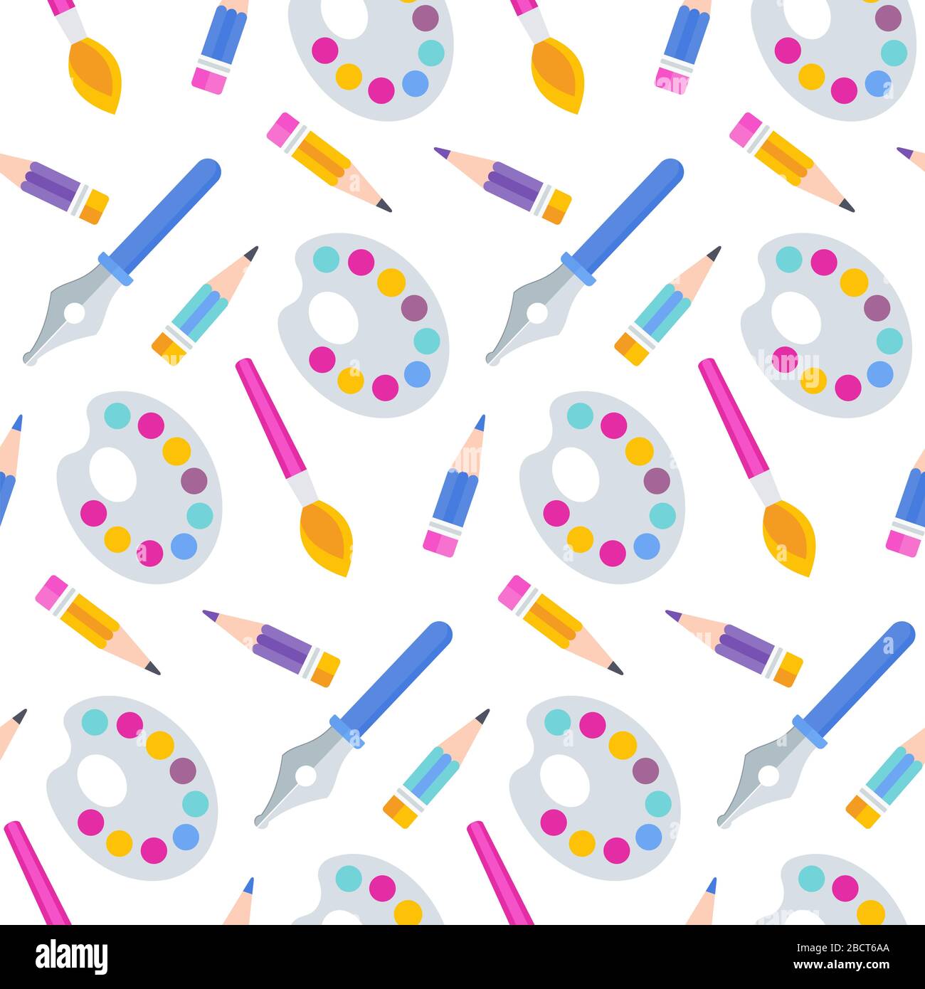 Seamless pattern of colored pencils. Cute baby background Stock Vector ...