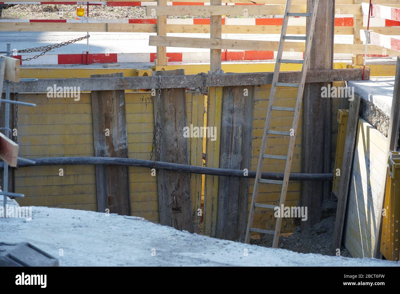supporting of civil engineering building site or construction site with ...