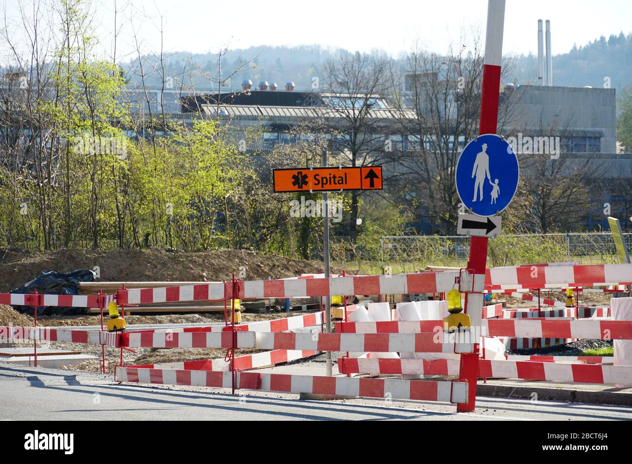 Deviation road sign hi-res stock photography and images - Alamy