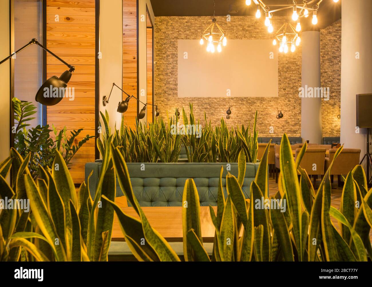 Beautiful and comfortable interior of cafe seat Stock Photo - Alamy