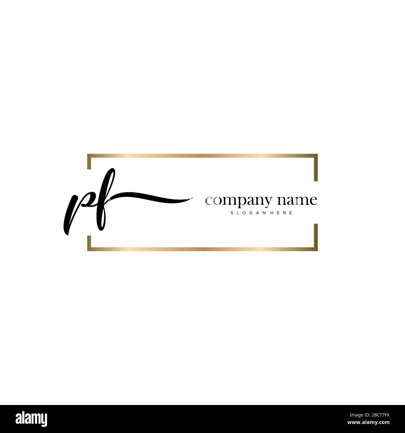 PF Initial Letter handwriting logo hand drawn template vector, logo for ...