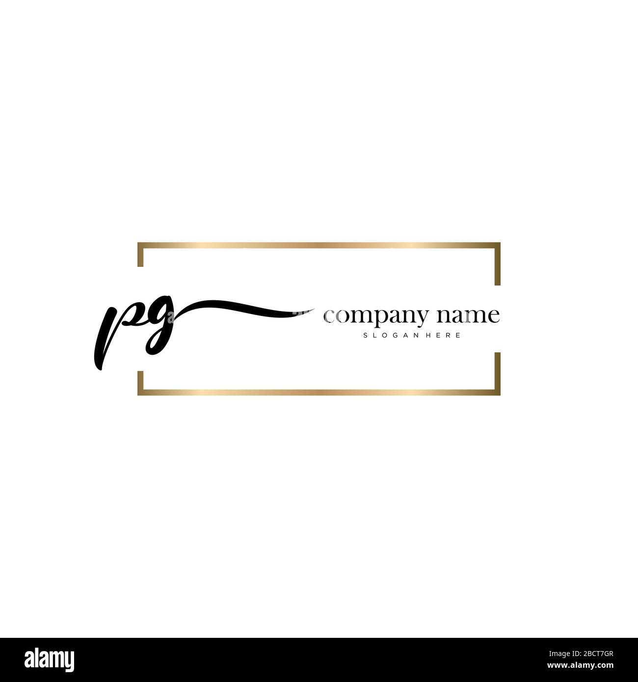 PG Initial Letter handwriting logo hand drawn template vector, logo for ...