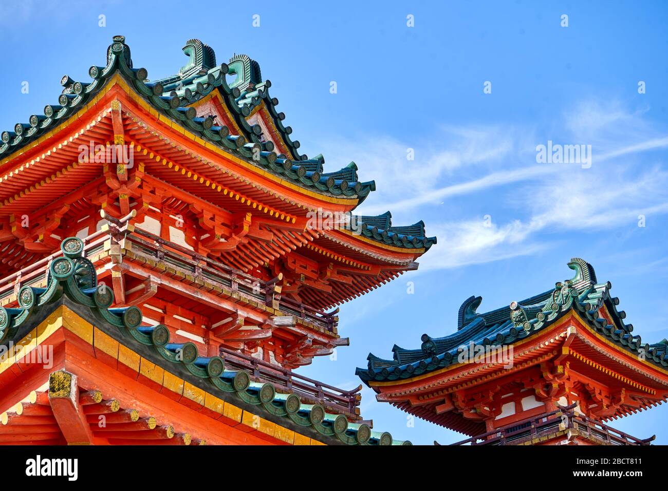 Orange temple with small towers Stock Photo - Alamy