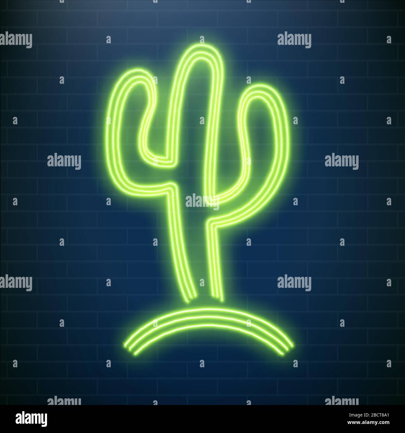 Neon cactus lamps, beach party led tequila sign. Mexican party vector ...
