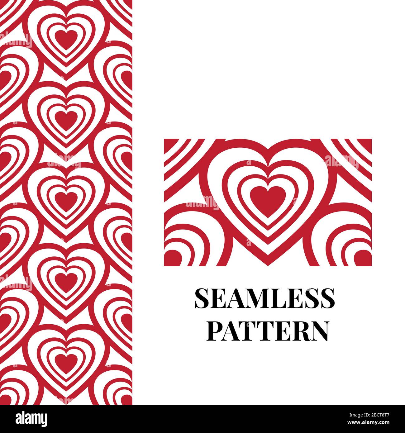 Red heart icon seamless border frame template Stock Vector Image & Art ...