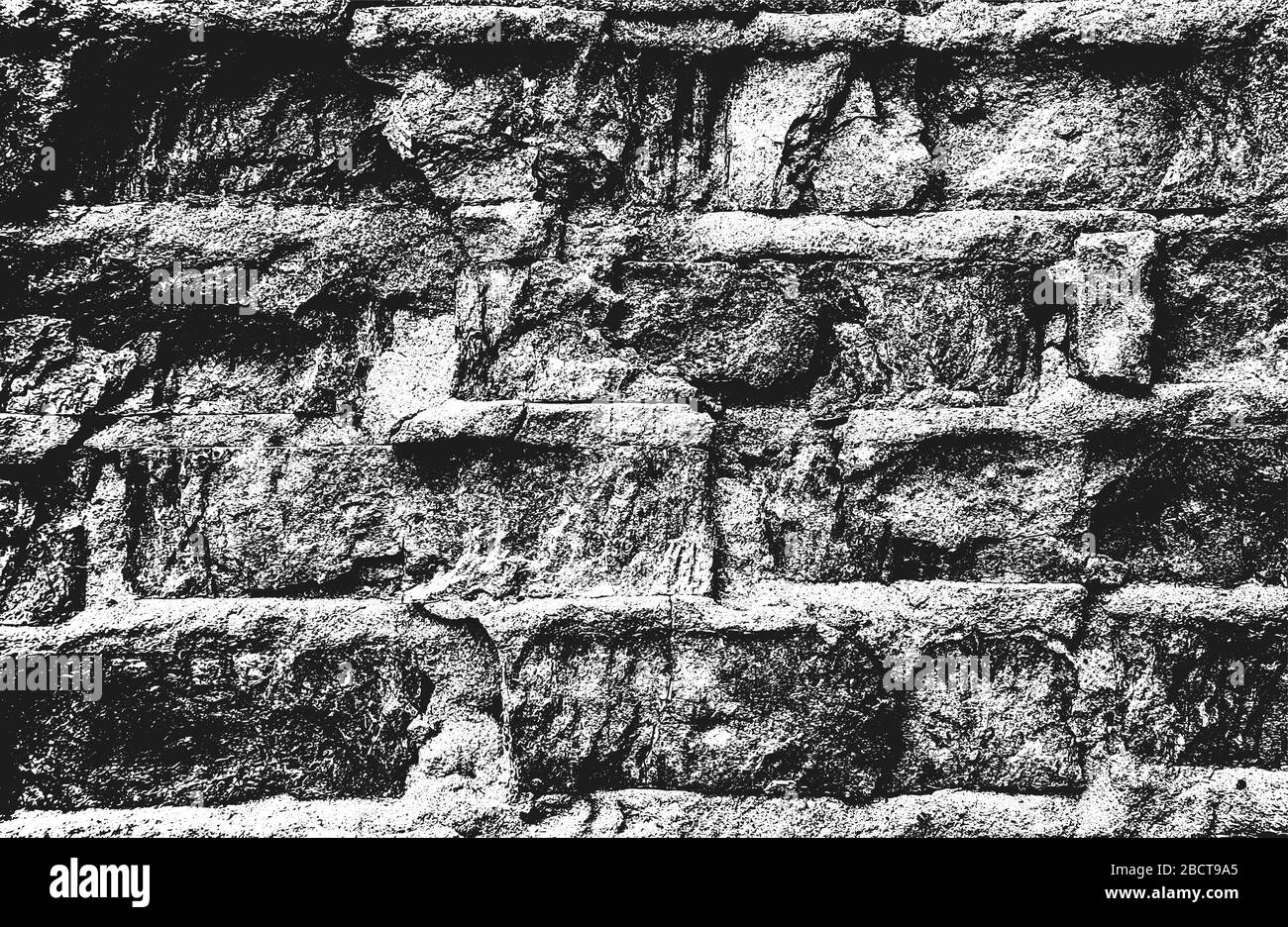 Distress old brick wall texture. Black and white grunge background ...