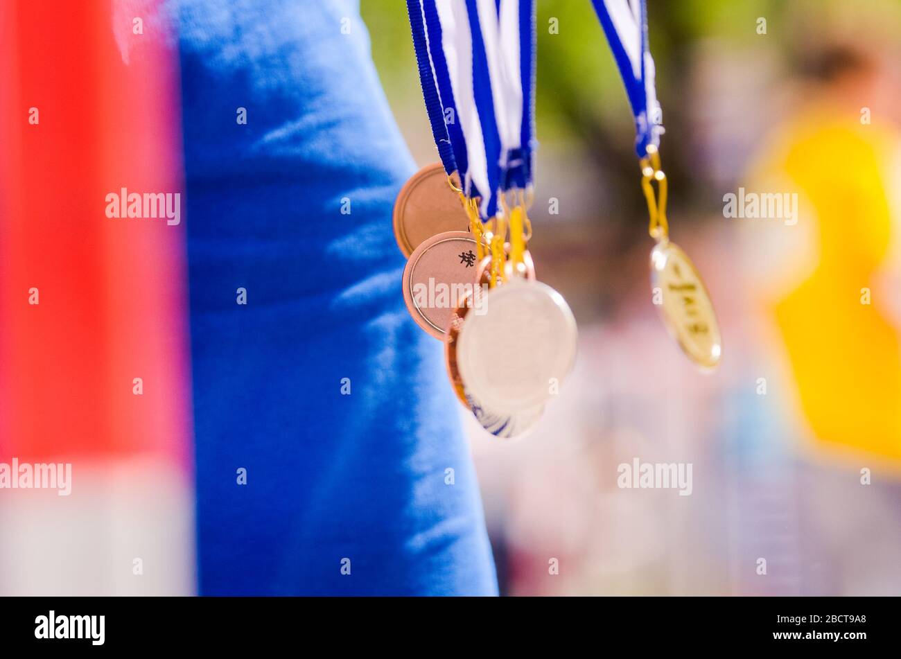 Gold, silver and bronze metal in the air. Nice background for sport ...