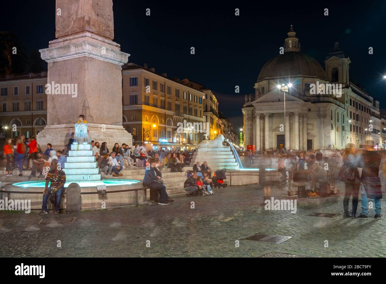 Rome, Italy - 27 October, 2019: Flaminio Obelisk in center of Piazza ...