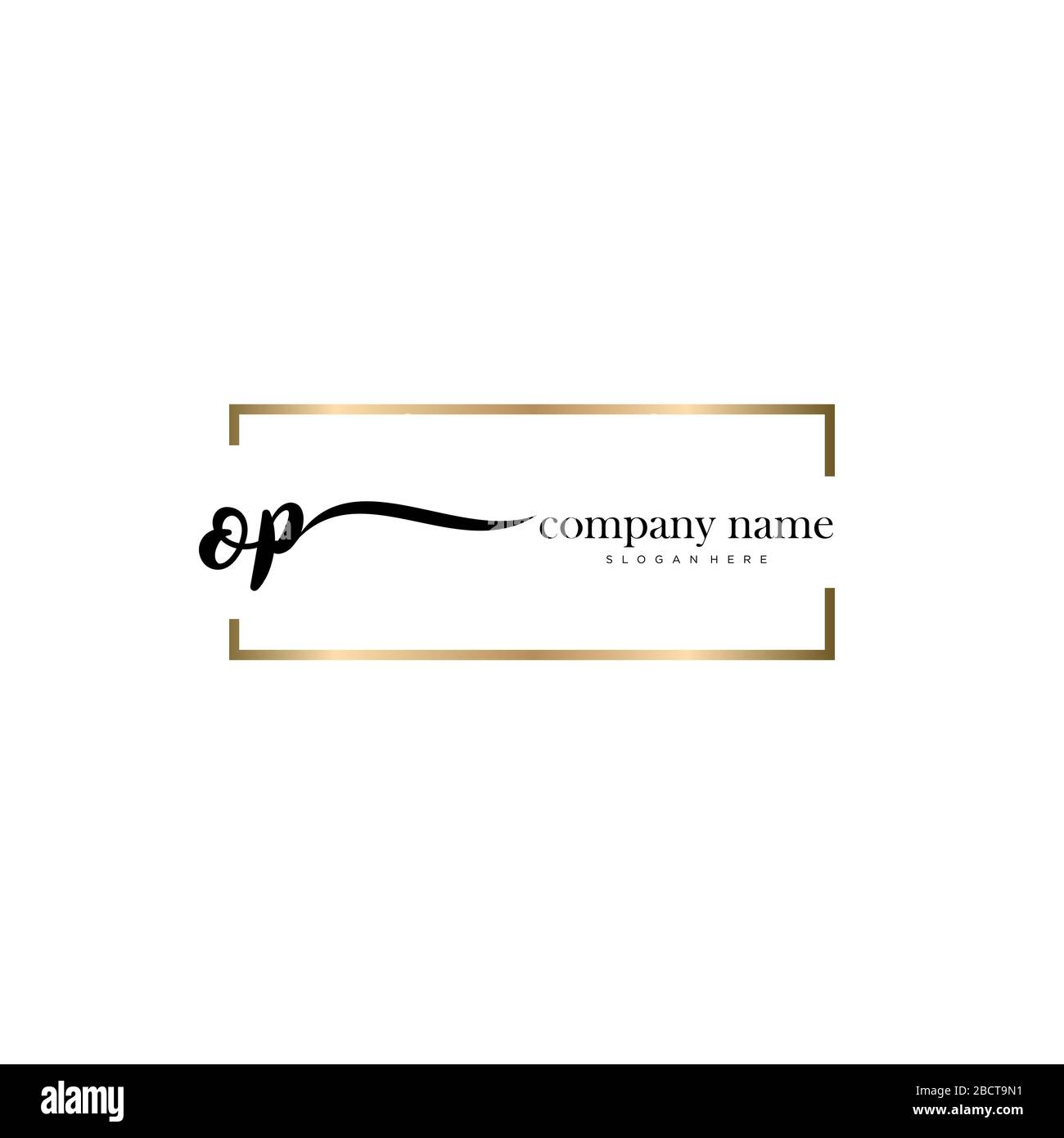 OP Initial Letter handwriting logo hand drawn template vector, logo for ...