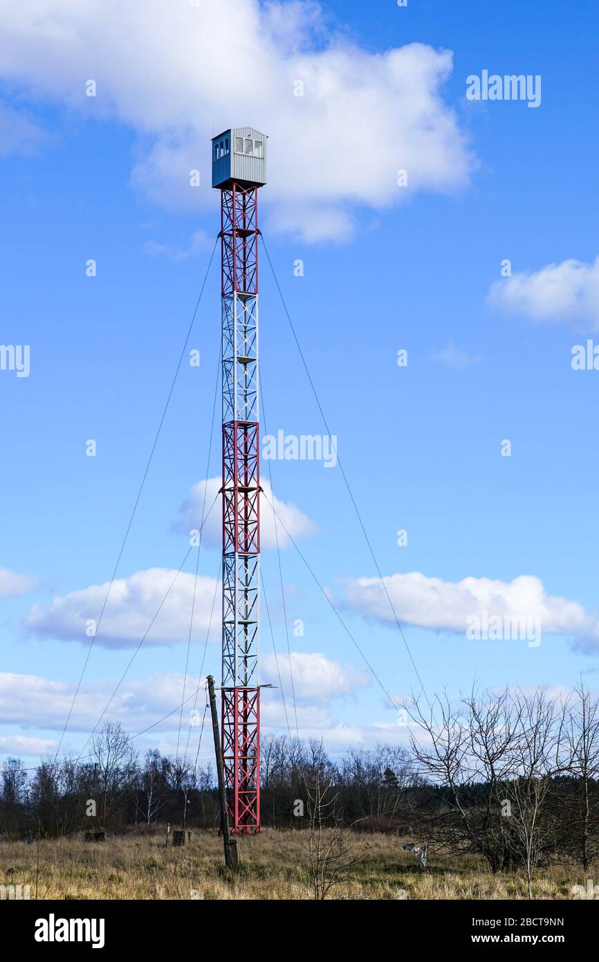 high fire observation tower in rural area for fire watch Stock Photo ...