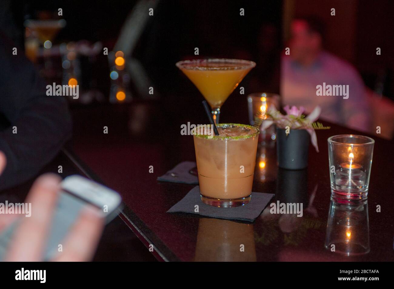 colorful cocktails on a bar Stock Photo - Alamy