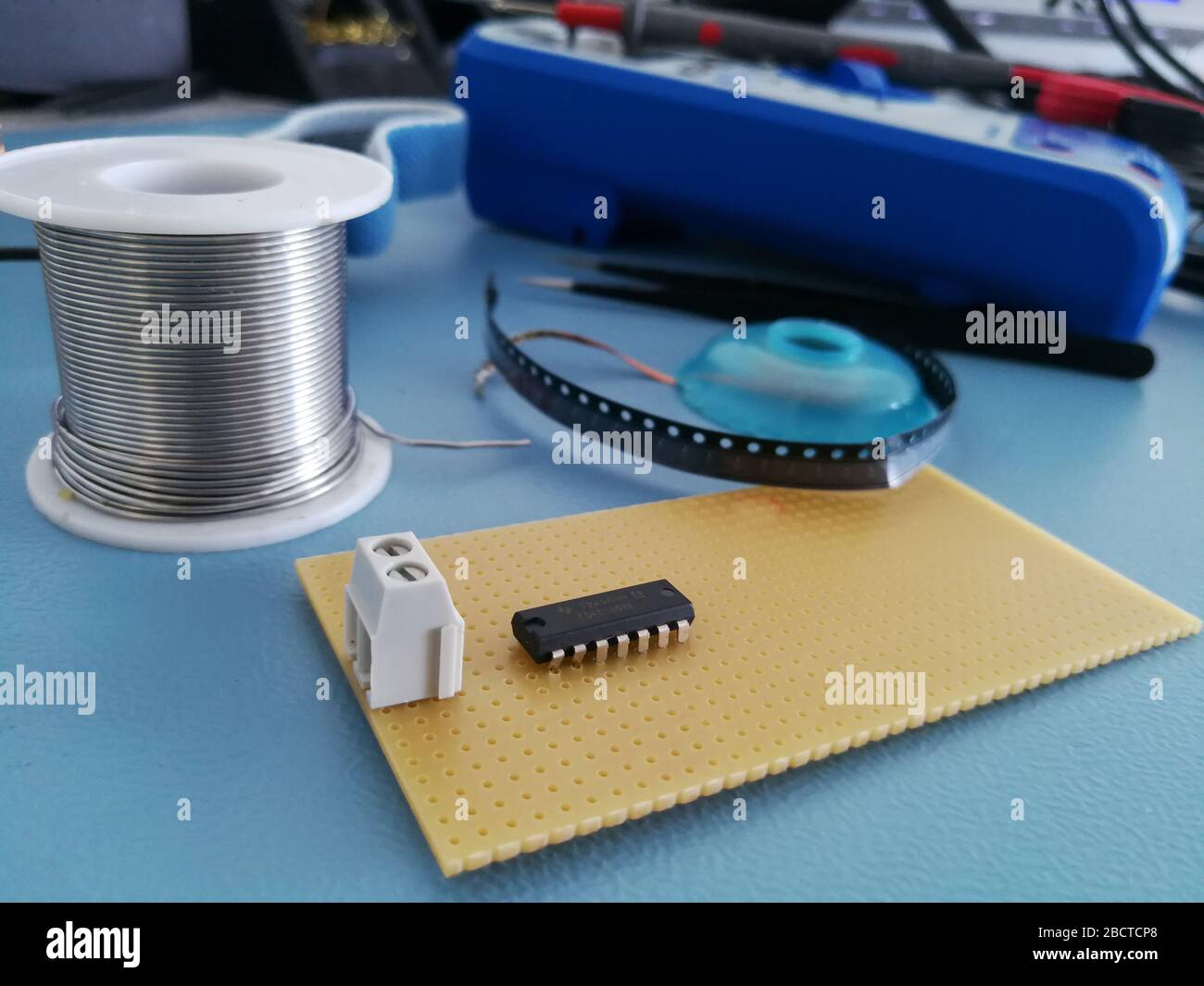 Desktop view of elektronics design and development workshop with ...