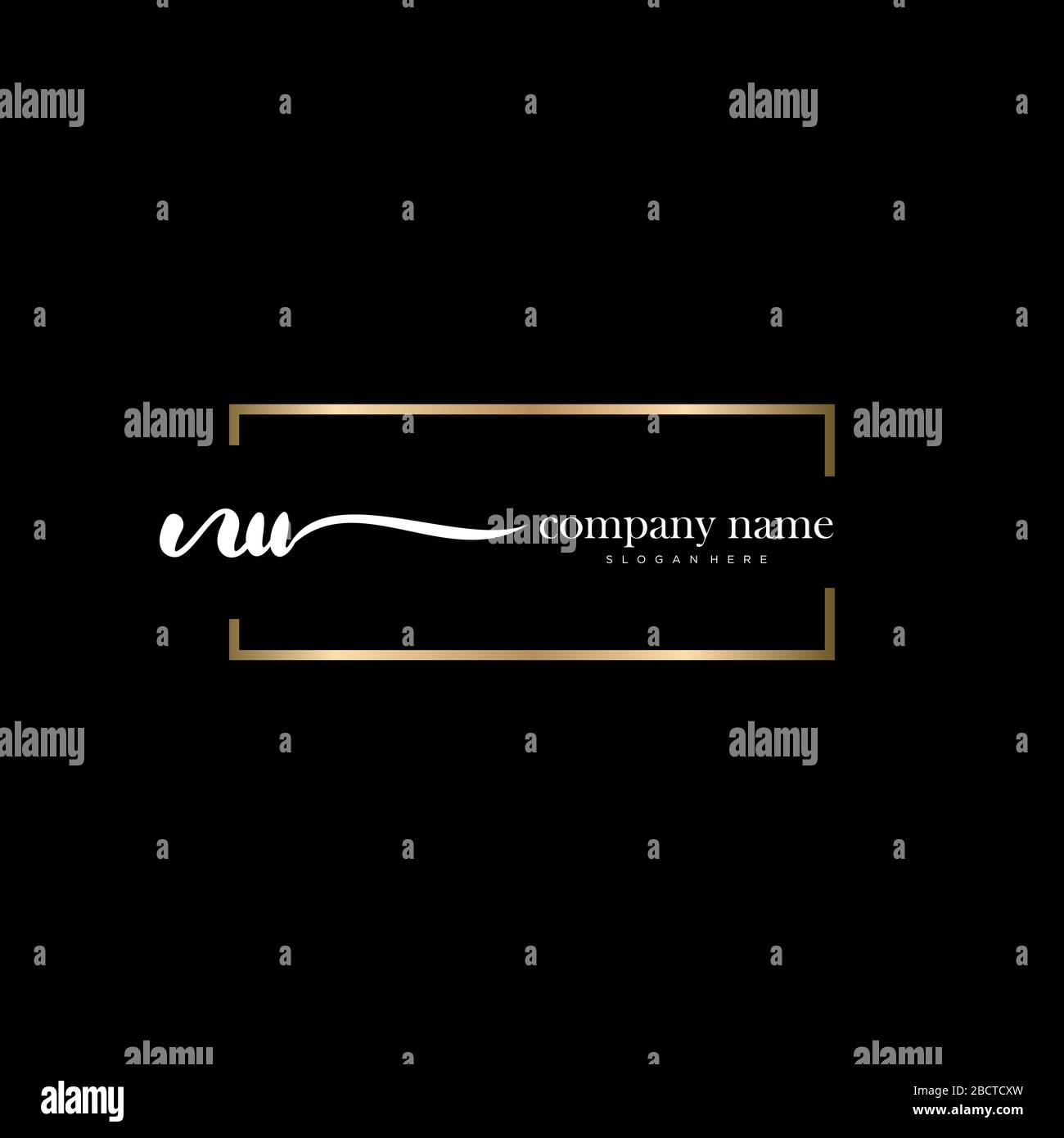 NU Initial Letter handwriting logo hand drawn template vector, logo for ...