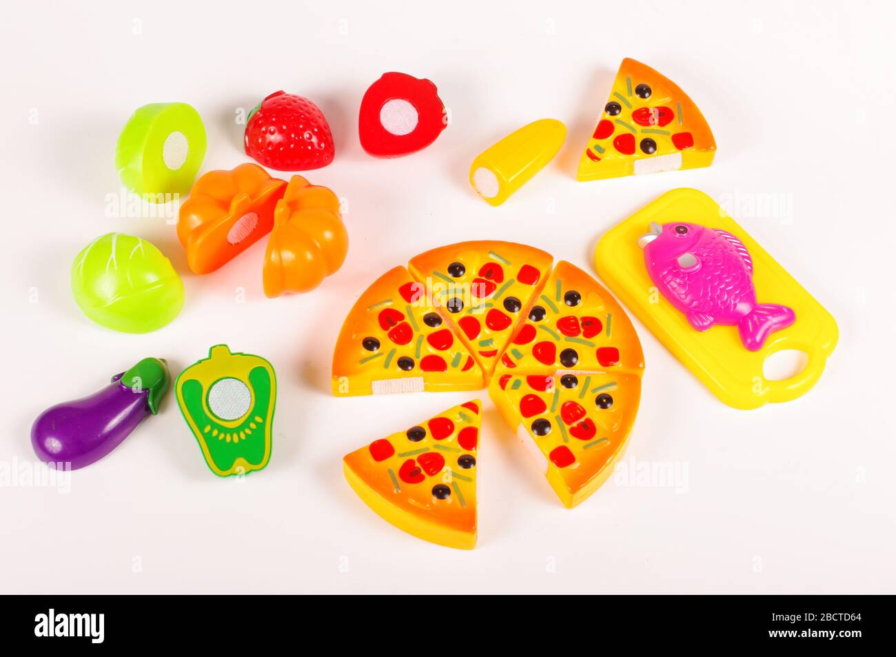 Plastic artificial food, fruits and vegetables as a children toys Stock ...