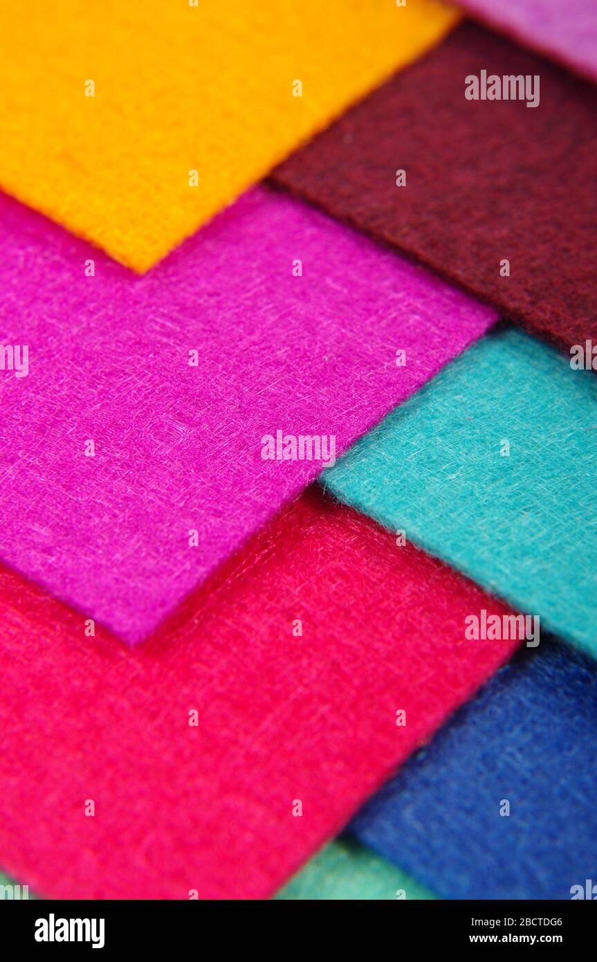 A lot of colourful felt samples useful for textile design Stock Photo ...