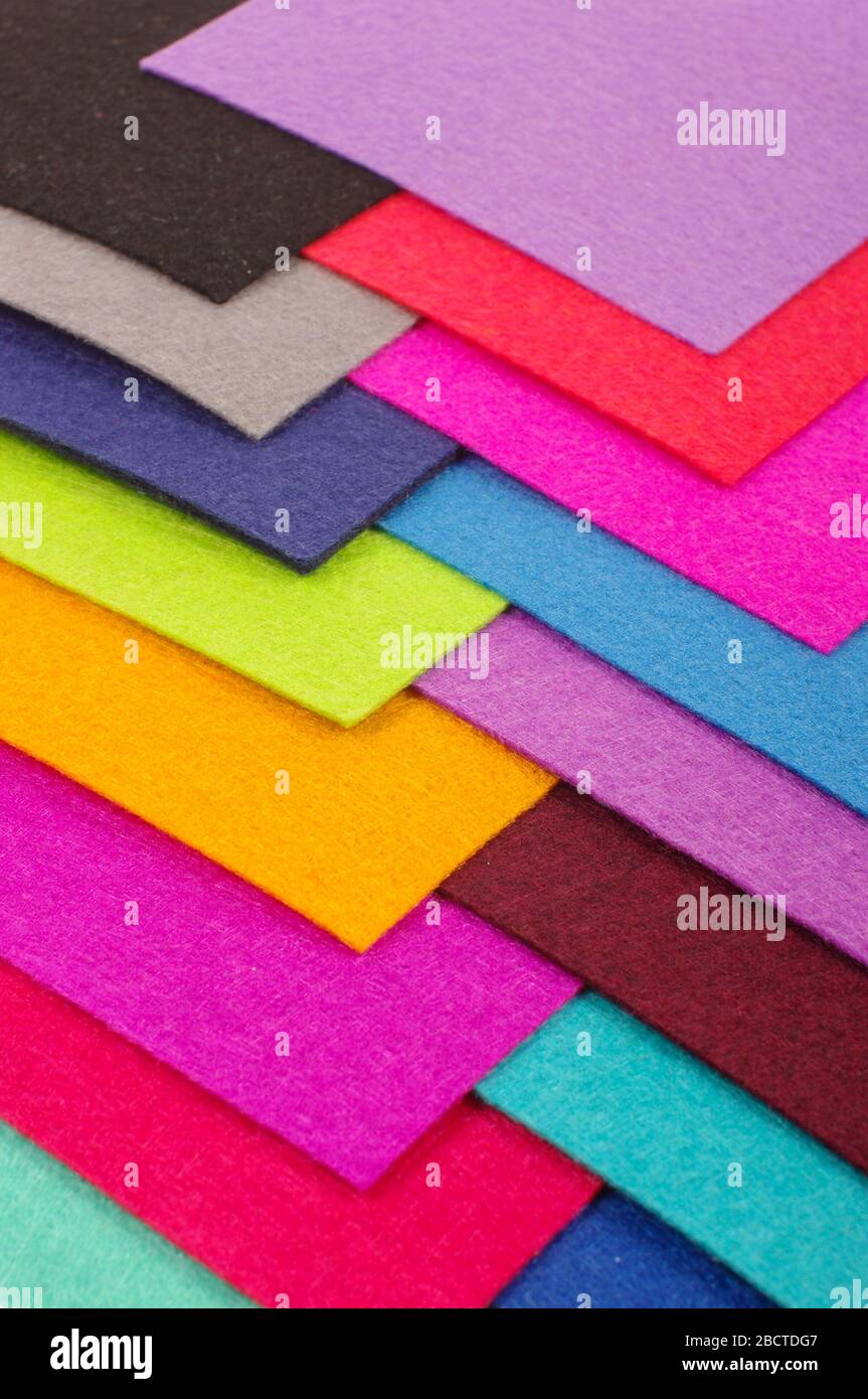 A lot of colourful felt samples useful for textile design Stock Photo ...
