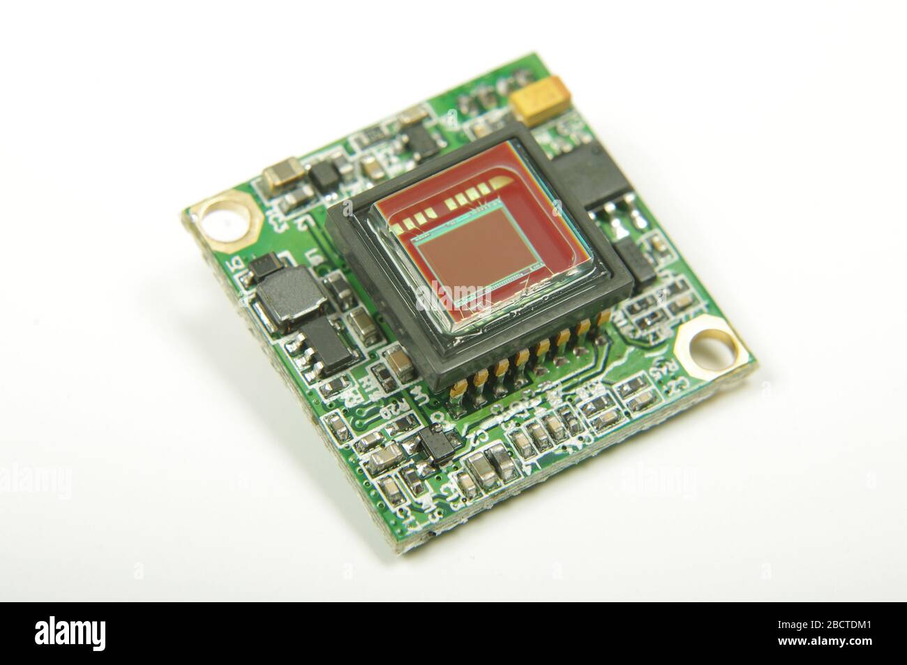 Analog signal camera sensor close up of drone first player view camera ...