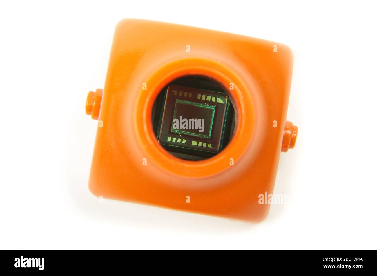 Analog signal camera sensor close up of drone first player view camera ...