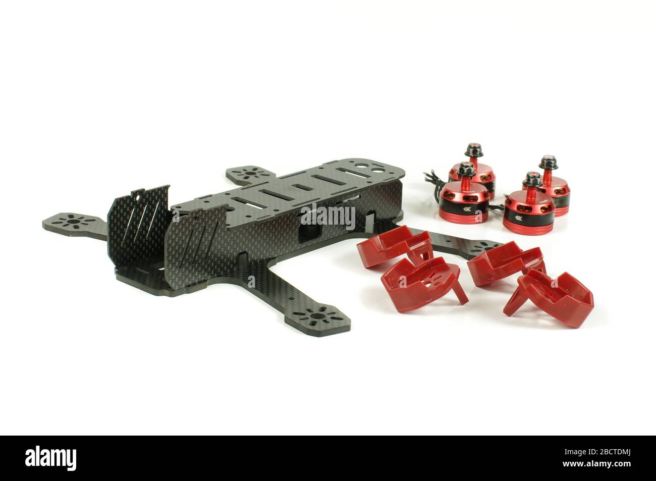 Beginning of racing drone assembly. Durable frame of drone made from ...