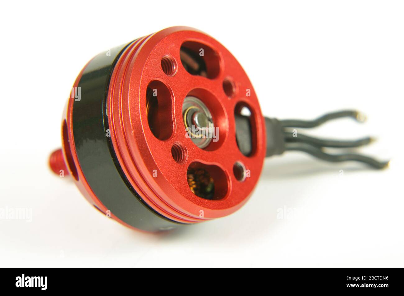 Small brushless motor for racing drones on the white background Stock ...