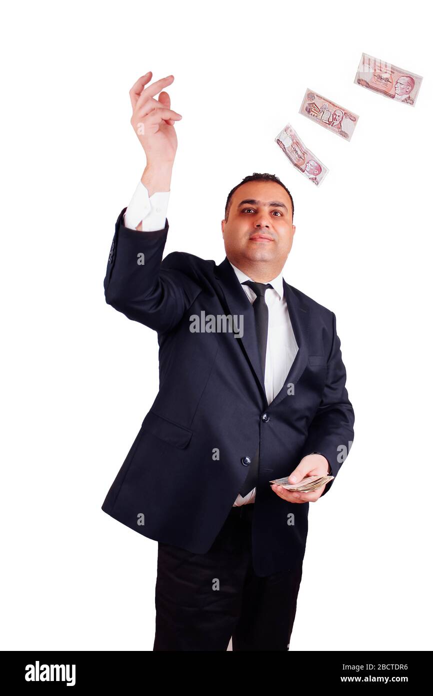 Throwing money in the air businessman hi-res stock photography and ...