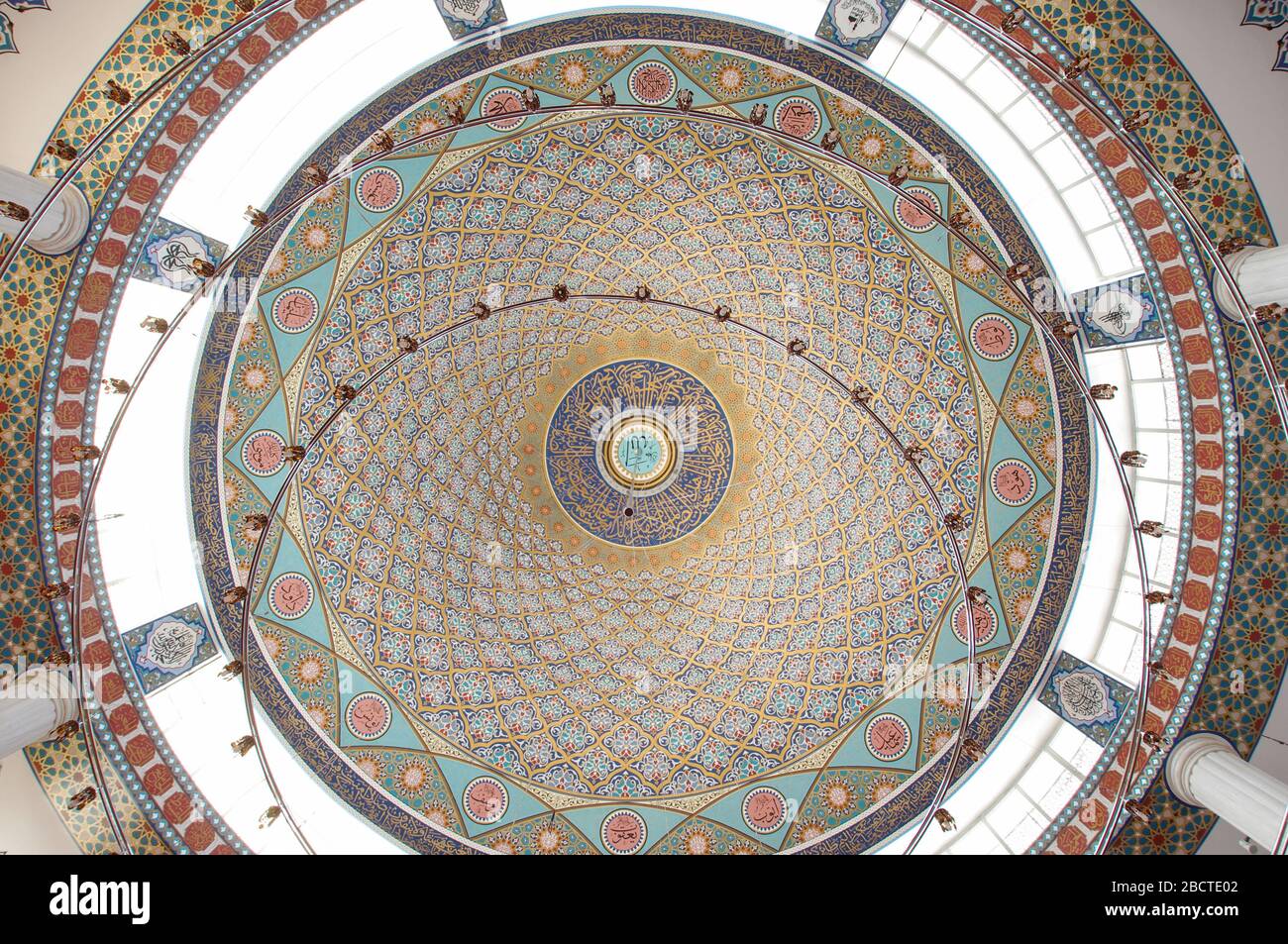 Islamic mosque dome ceilings with beautiful paintings in Kemer, Turkey ...