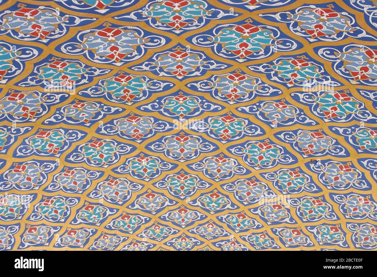 The painting pattern of islamic mosque dome ceilings in Kemer, Turkey ...