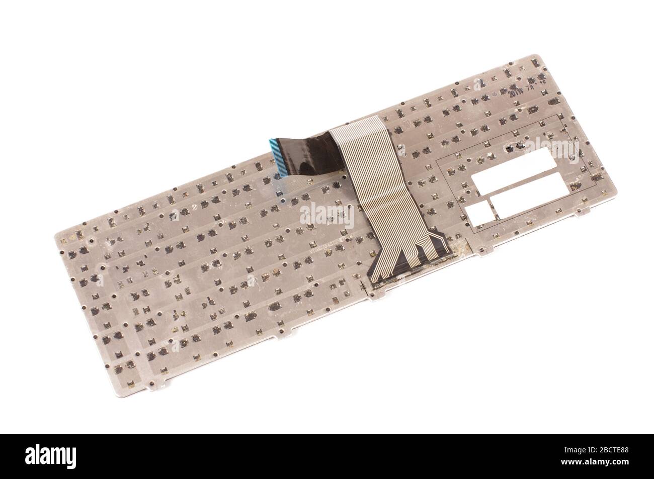 The back side of laptop keyboard replacement isolated on the white ...